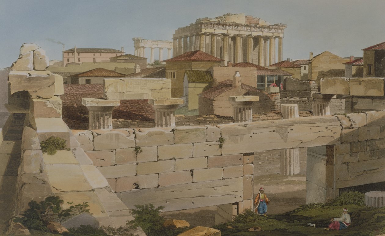 View of the Parthenon from the Propylaea, plate 7 from Part 2 of 'Views in Greece', engraved by ...